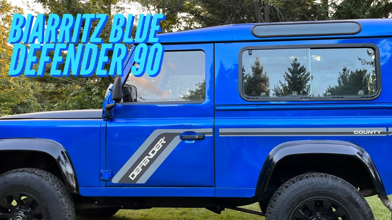 (SOLD)1996 Land Rover Defender 90 300Tdi Biarritz Blue for sale - YouTube