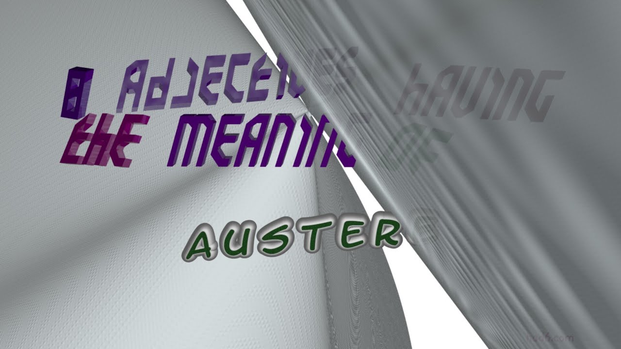 austere - 12 adjectives which mean austere (sentence examples) - YouTube