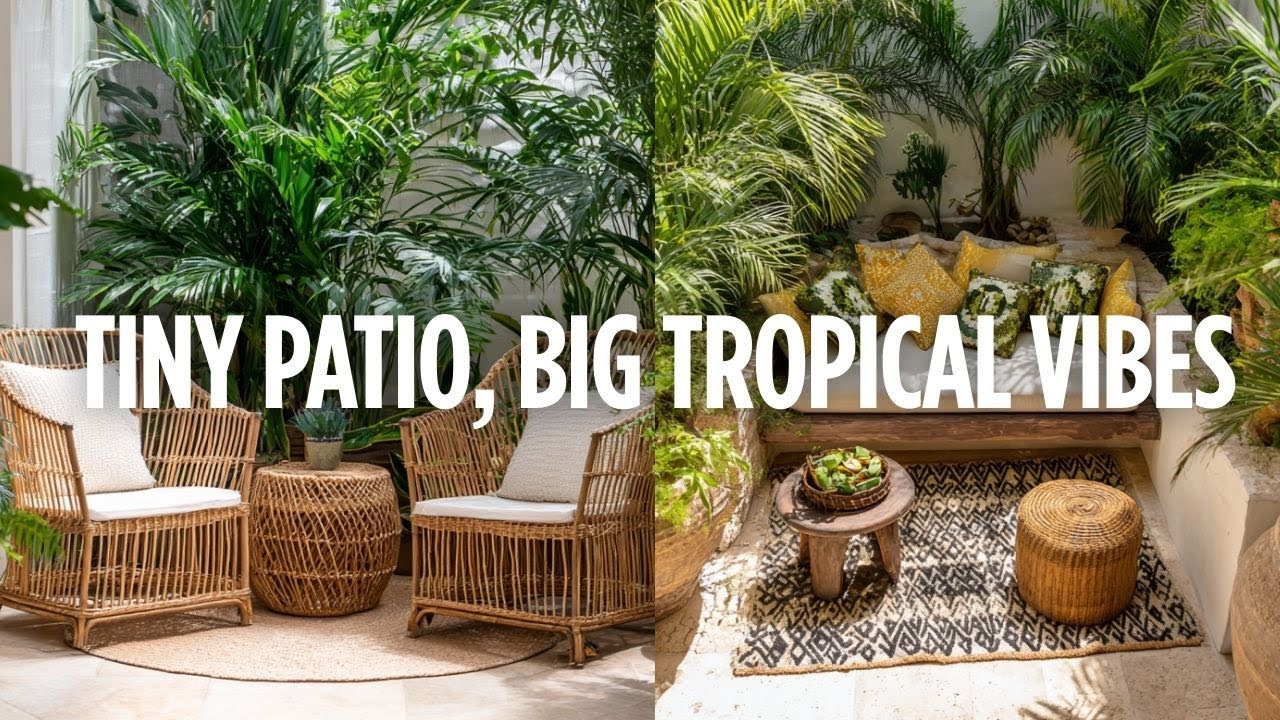 Small Patio Design with Tropical Vibes on a Budget - YouTube