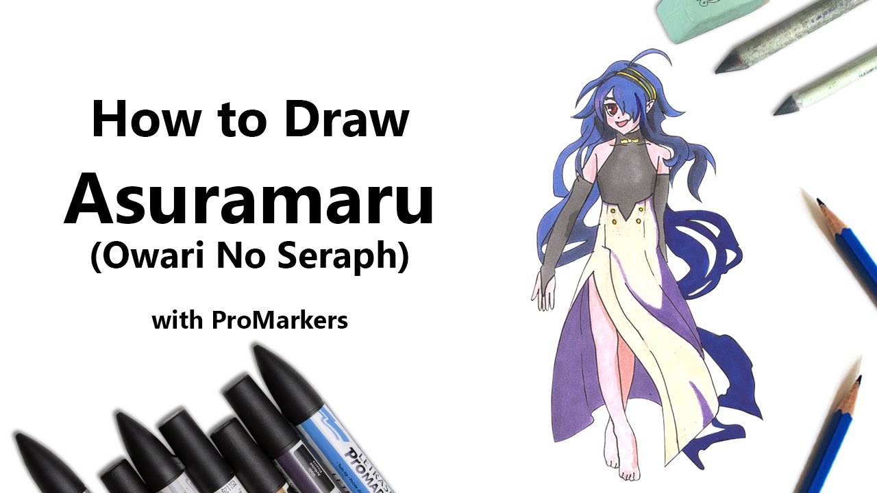 How to Draw and Color Asuramaru from Owari No Seraph with ProMarkers ...
