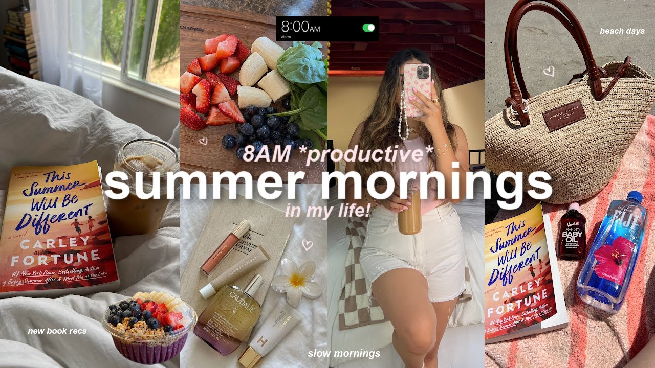 8am summer morning routine!🌸 productive & peaceful, beach days, cooking ...