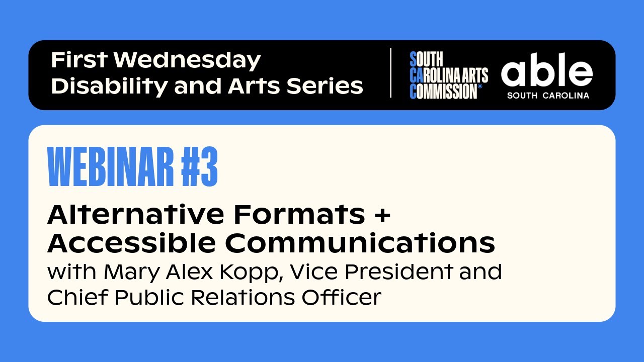 Disability & Arts Webinar | Alternative Formats + Accessible ...