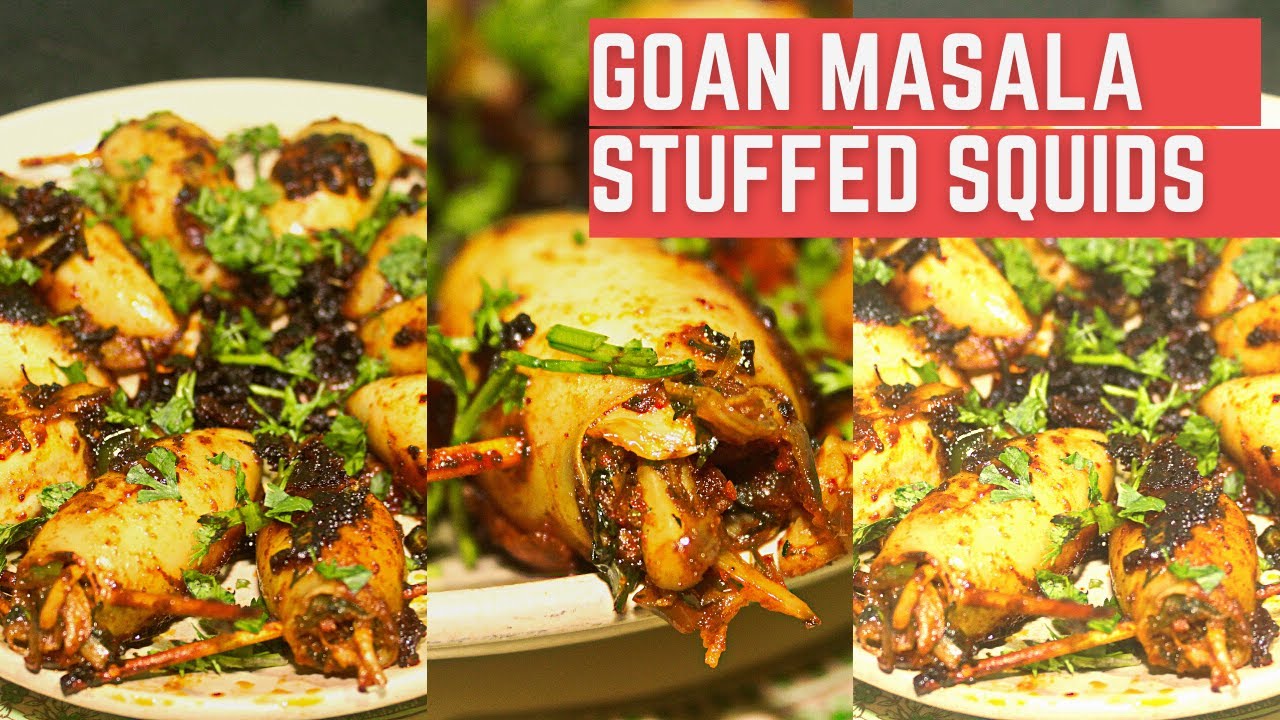 Stuffed Squid Goan Style | Stuffed Calamari Recipe | Stuffed Squid ...