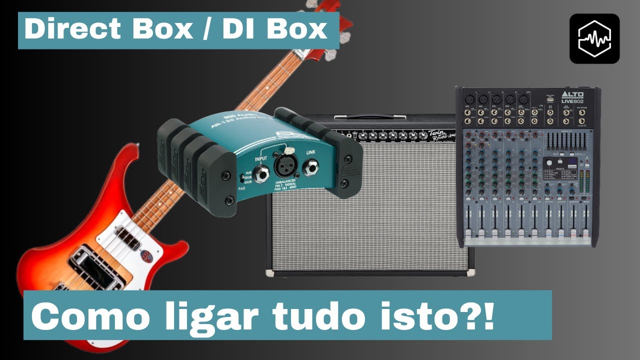Como ligar Instrumento / DI Box /direct box / amplificador / sistema PA ...