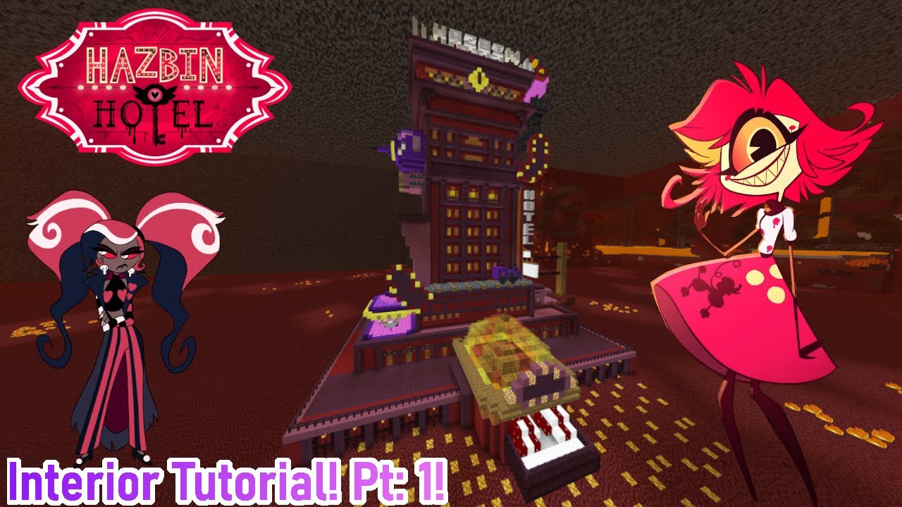 Minecraft Tutorial!: Hazbin Hotel Interior Pt:3! **Cartoon Builds ...