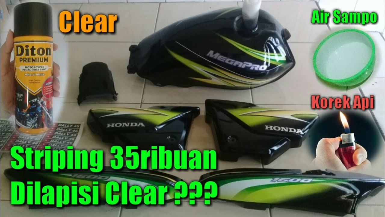 "MUDAH" TEMPEL STRIPING MEGAPRO LALU DICLEAR CAT KALENG - YouTube