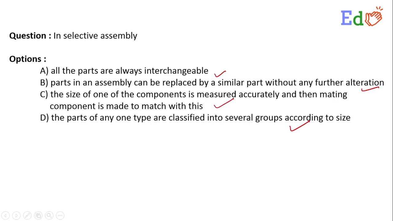 In selective assembly ____________. - YouTube