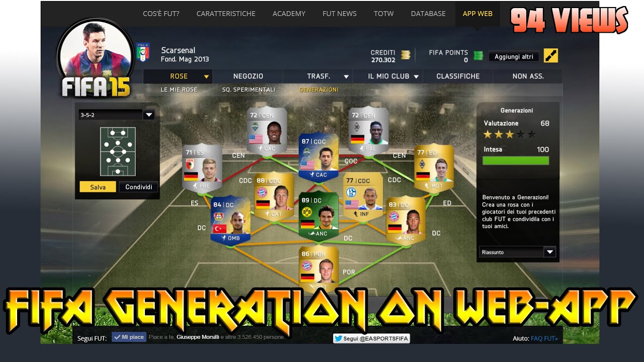 Fifa Generations on the Web App - YouTube