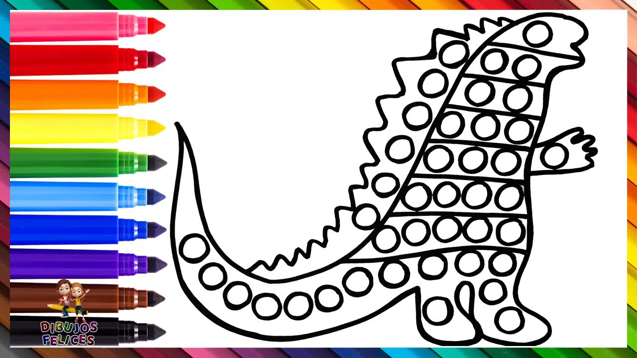 Dibuja y Colorea Un Arcoiris Dinosaurio POP IT 🦖🔴🟠🟡🟢🔵🟣🌈 Dibujos Para ...