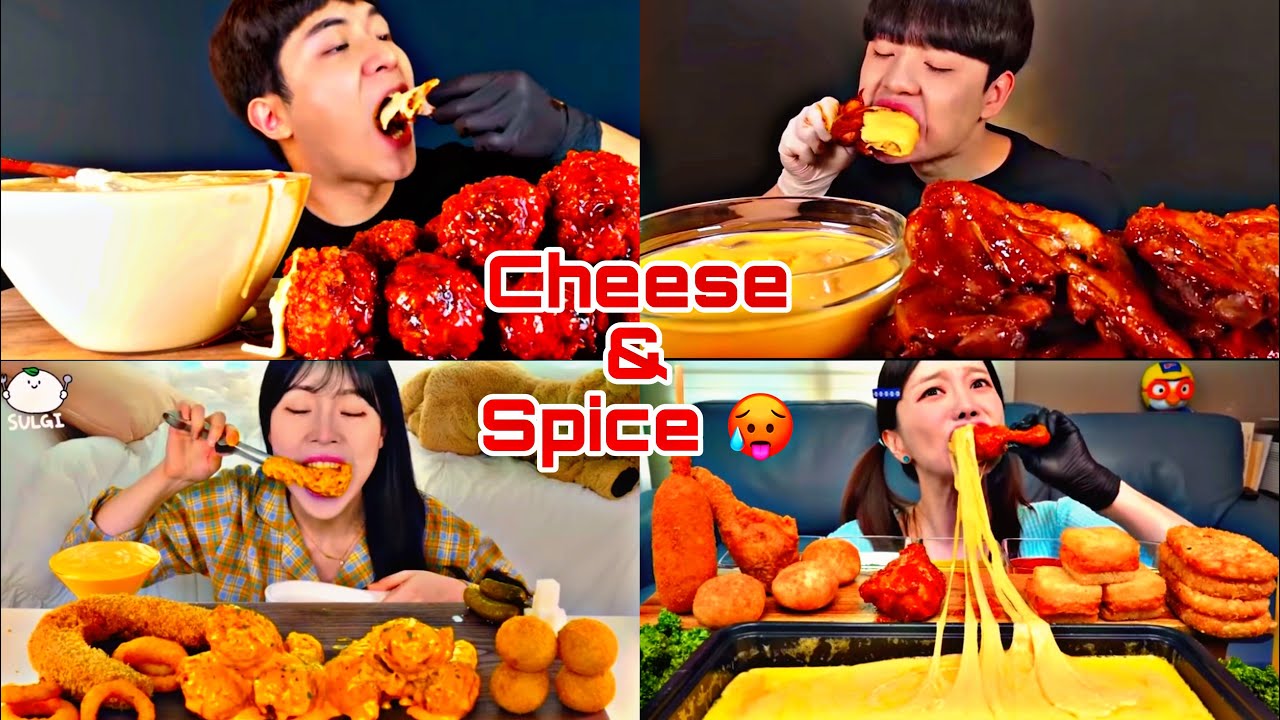 When mukbangers couldn't SURVIVE without CHEESE & HOT SAUCE 😱🥵🤯😮‍💨😮‍💨 ...