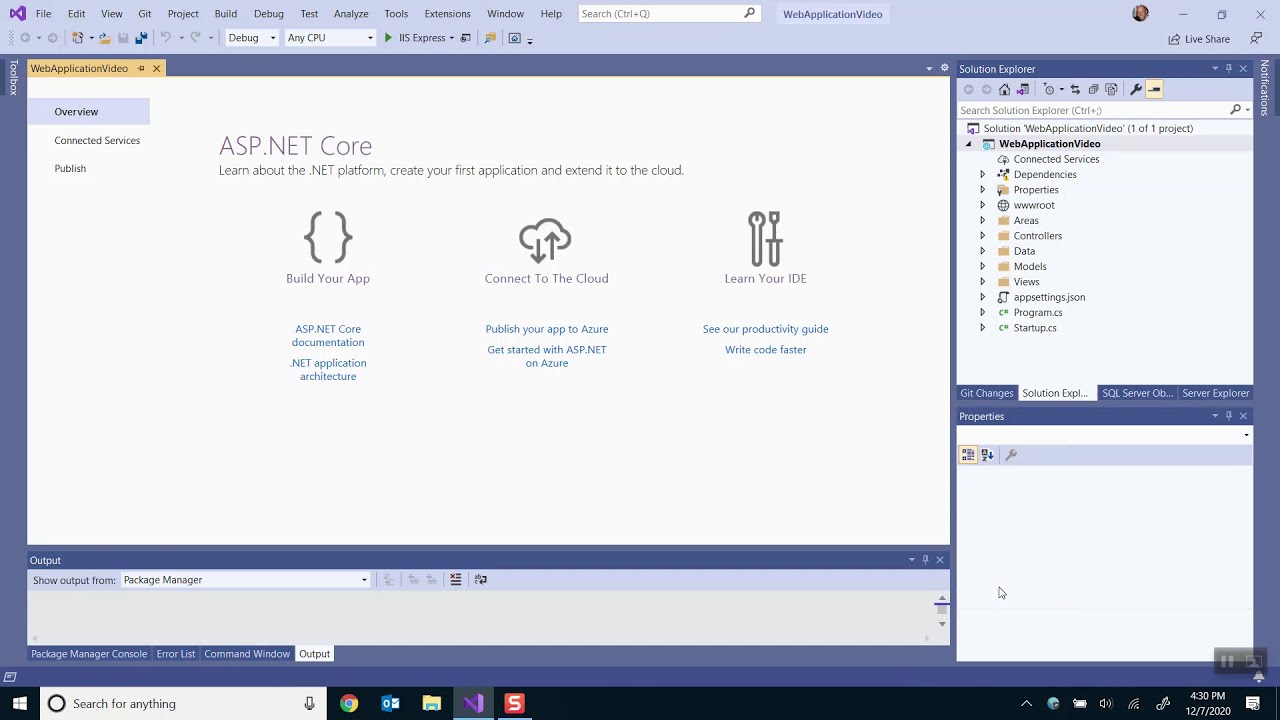 Part 1 Asp Net Core Setup A Web Application Youtube