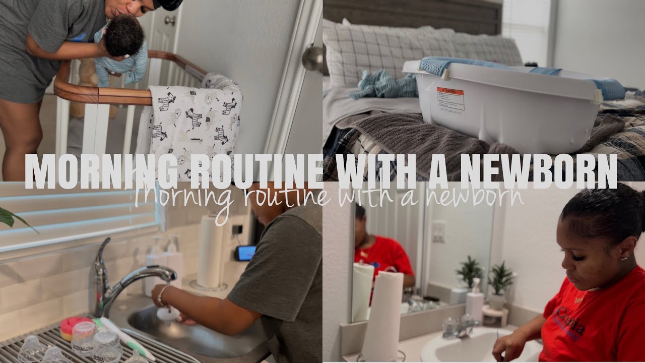 A DAY IN THE LIFE WITH A NEWBORN|MORNING ROUTINE WITH A NEWBORN|FIRST ...