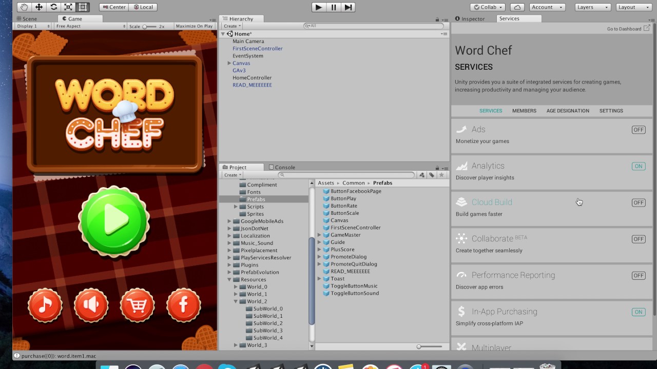 Word Chef Cookies Unity Source Code: Set up in-app purchase - YouTube