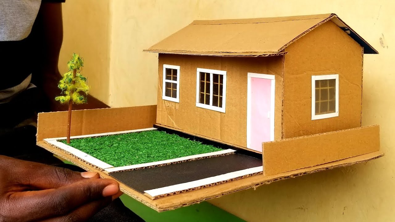 DIY Cardboard House Model Making | How To Make Miniature House From ...