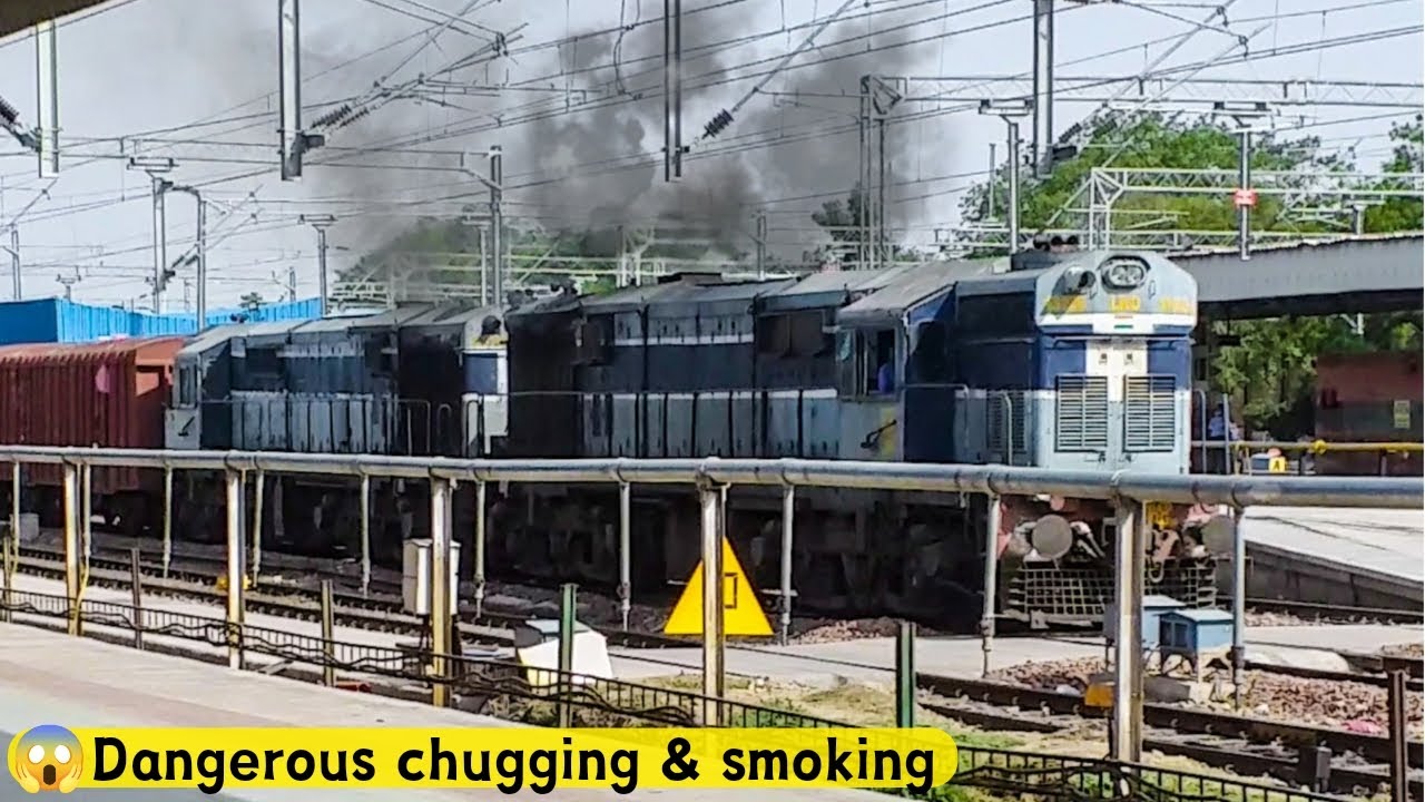 Powerfull Alco Chugging & smoking Lucknow twins #wdg3a : indian railway ...