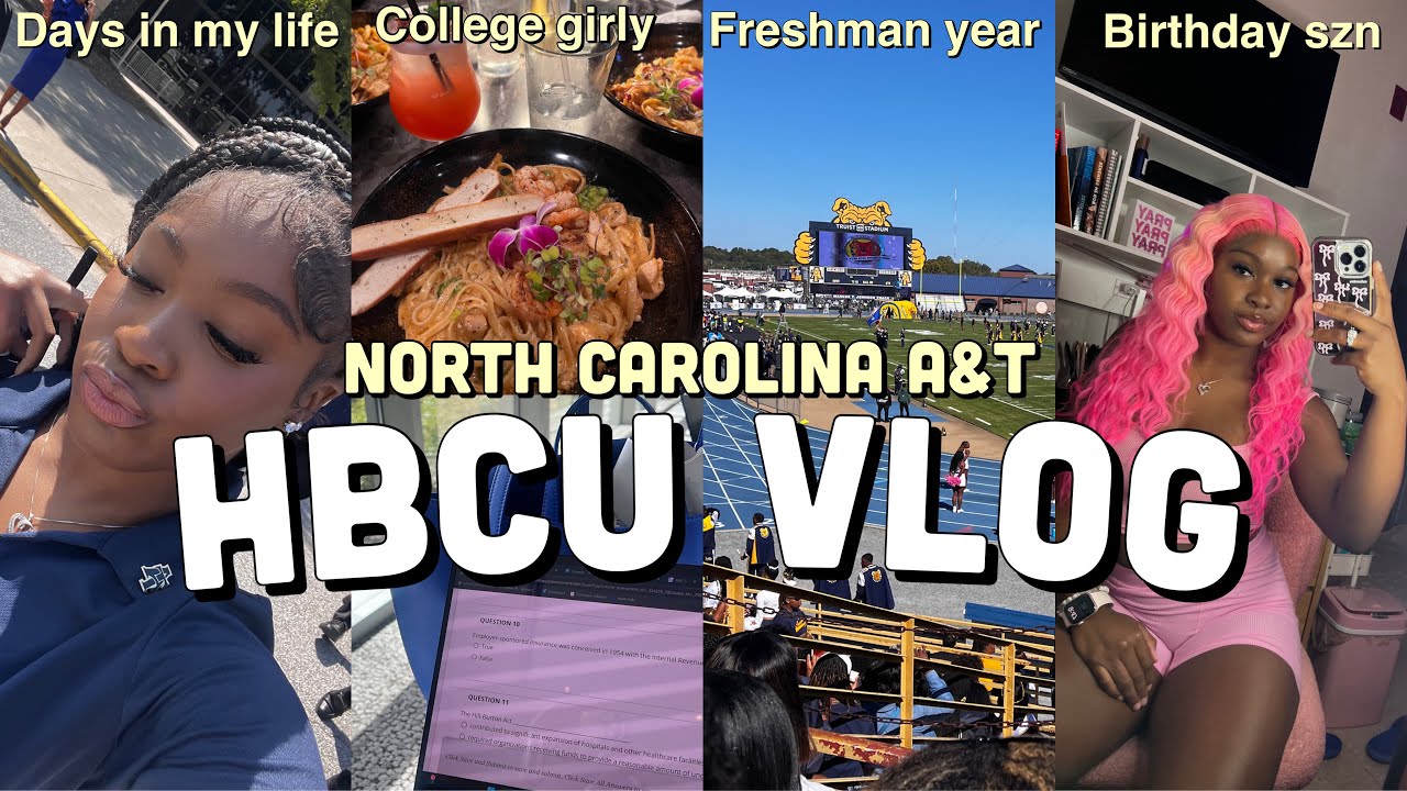 HBCU VLOG @ NCAT S1 E1 | Ghoe block party, 18th Birthday vlog, Football ...