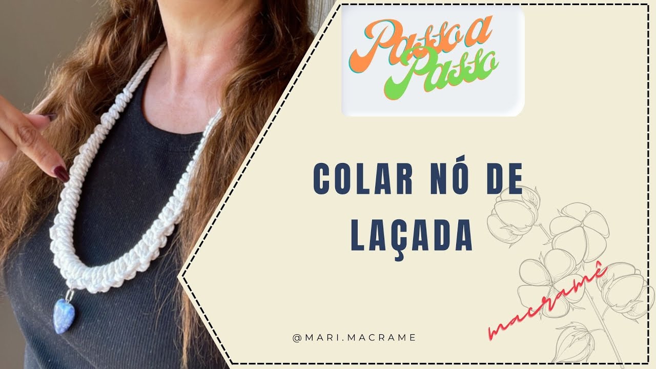 Colar em macramê - Nó de Laçada - inicial - tutorial - YouTube