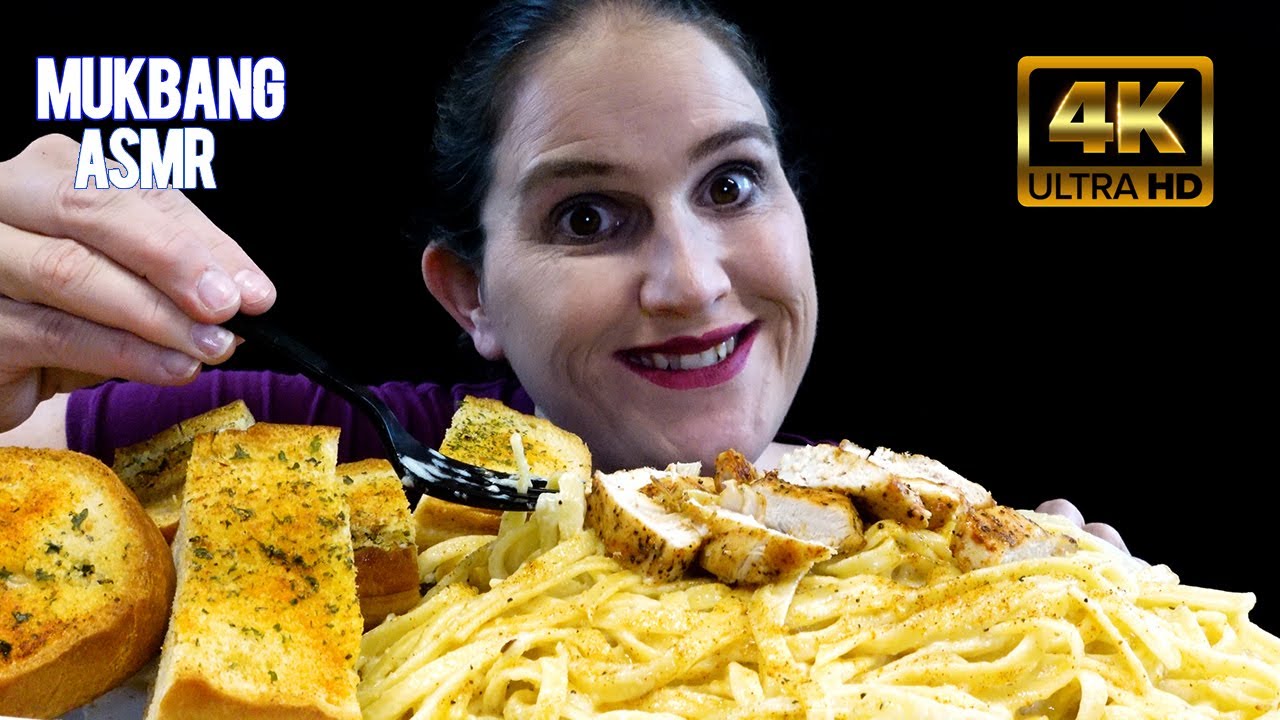 ASMR MUKBANG | CHICKEN FETTUCCINE ALFREDO | Eating Sounds | 먹방 ...