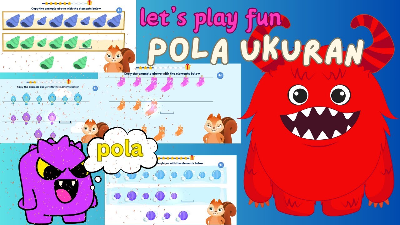 permainan edukasi anak // pattern // pola // pola ukuran - YouTube