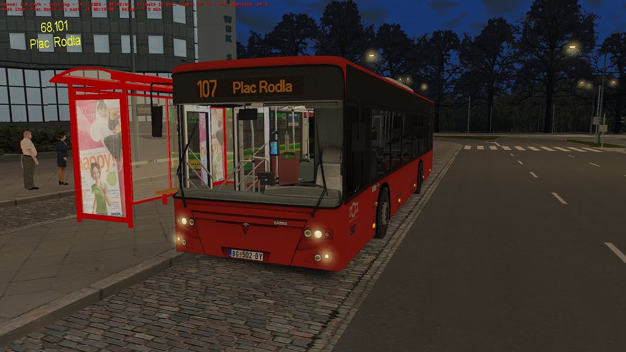 Omsi 2 - Fiktiv Szczecin V2.11 - Line 107 - Ikarbus IK 112N - YouTube