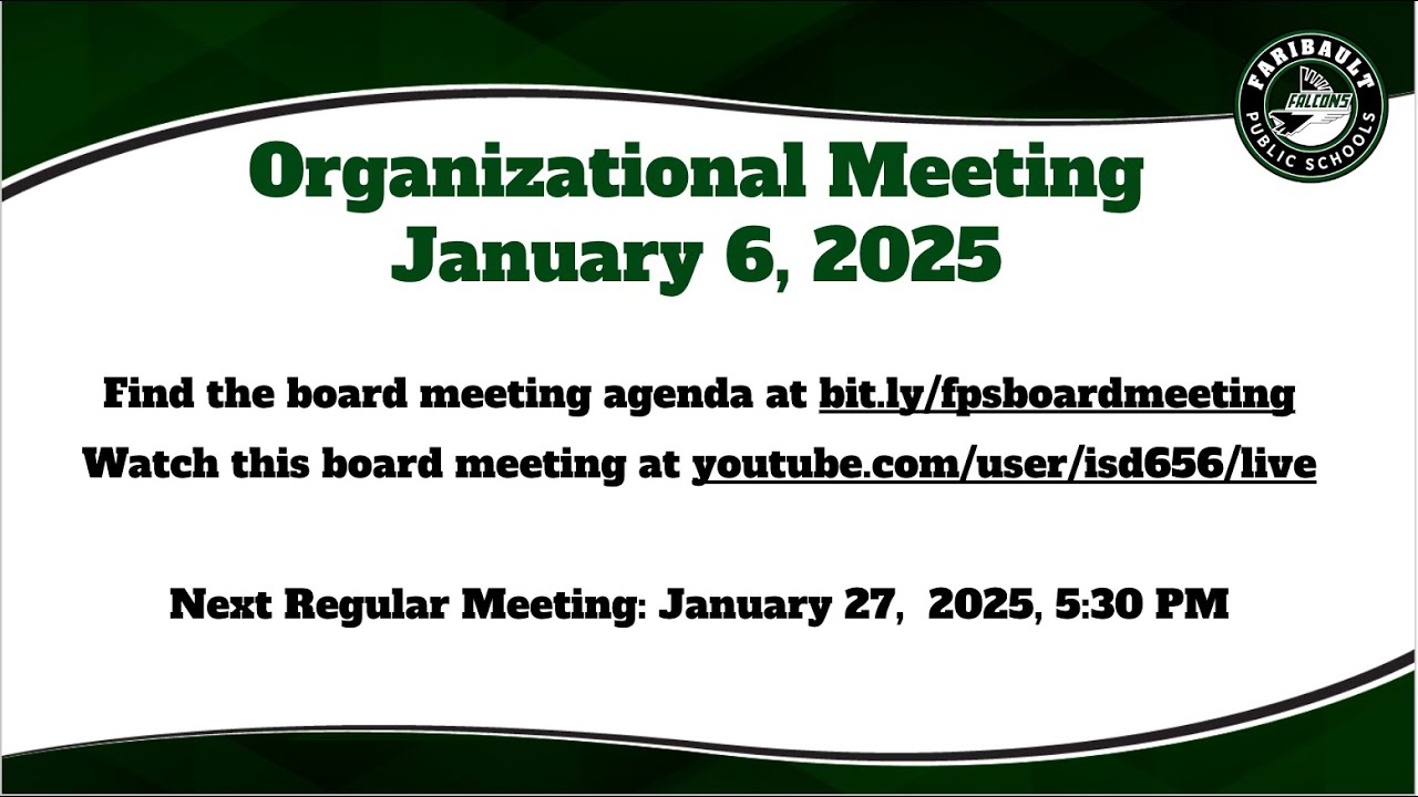 Organizational Meeting | January 6, 2025 - YouTube
