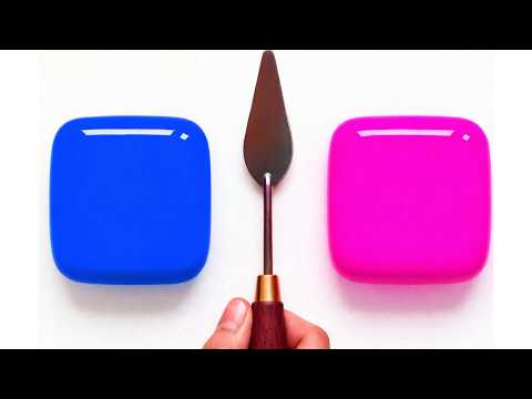 Guess the final color🎨 Blue+pink Clay With Powder,Acrylic,glitter|Satisfying video|Colormixing|Art