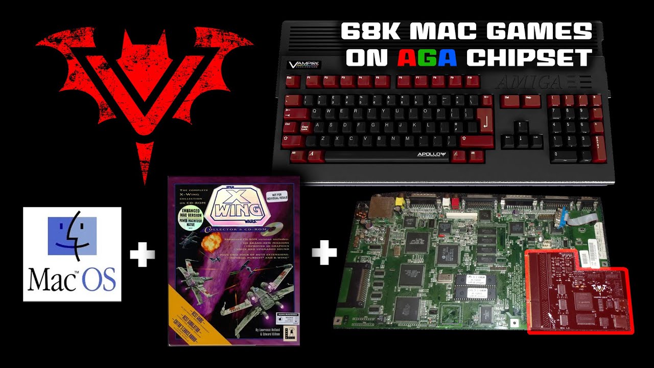 Amiga Vampire V2 A1200 AGA Mac OS 7.5 STAR WARS X-WING Fighter using ...