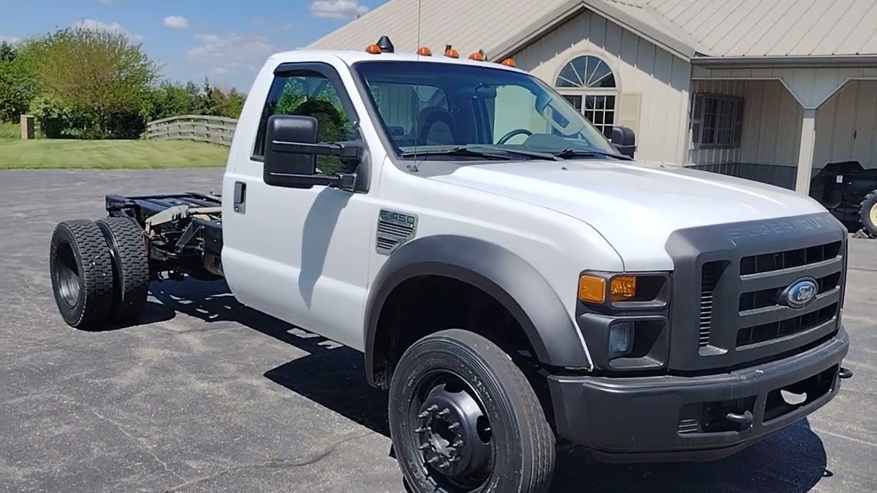 #88182 2008 Ford F-450 V10 Gas Engine Cab and Chassis - YouTube