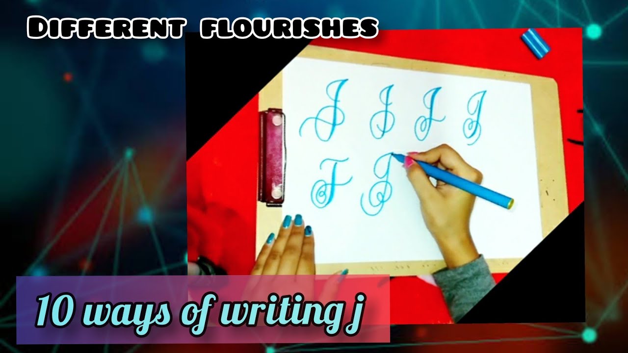 10 ways to flourish alphabet j | calligraphy flourishing | print ...