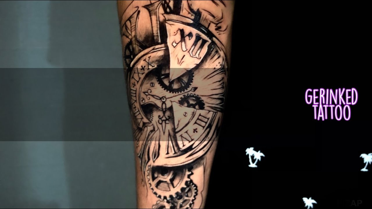 Mechanical Clock Tattoo - YouTube