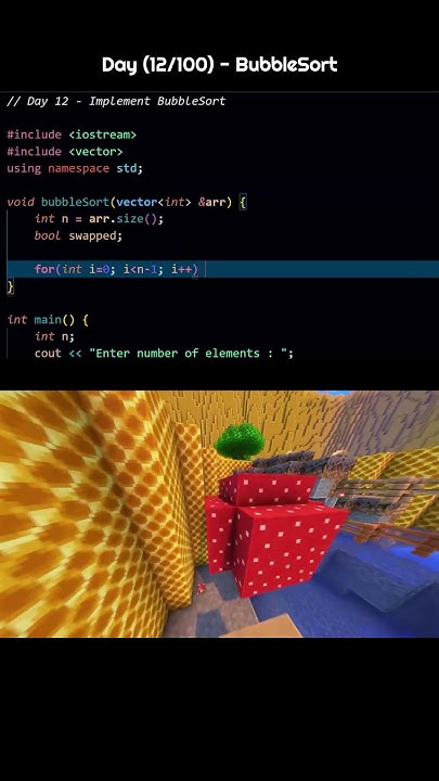 Day 12 - BubbleSort | 100 Days Challenge | #shorts #coding #dsa - YouTube
