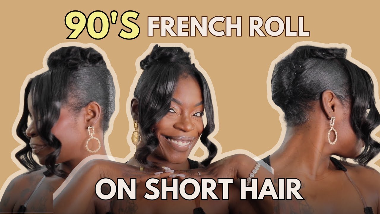 How to Do a 90s French Roll on Short Natural Hair | Easy Updo Tutorial ...