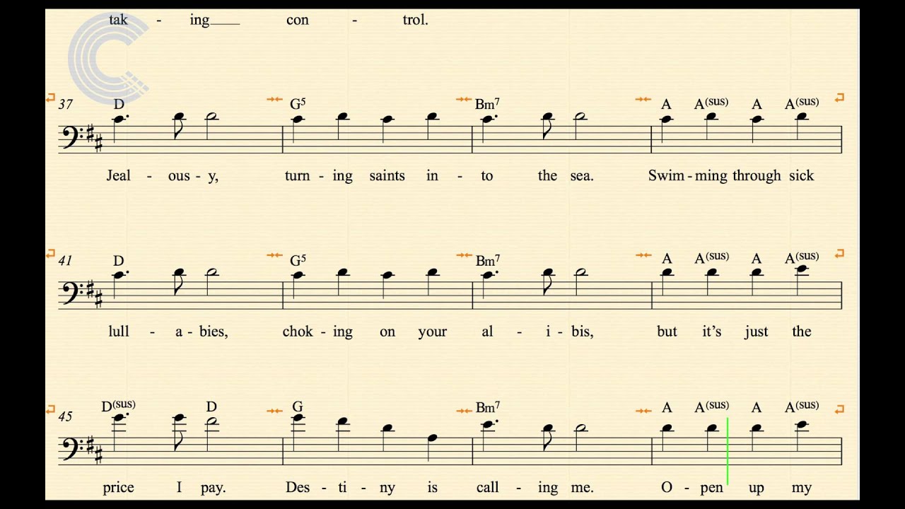 Bass - Mr. Brightside - The Killers - Sheet Music, Chords, & Vocals ...