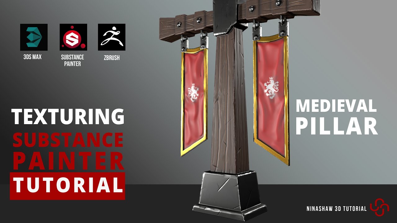 Substance Painter Tutorial | Texturing a Stylized Medieval Pillar - YouTube