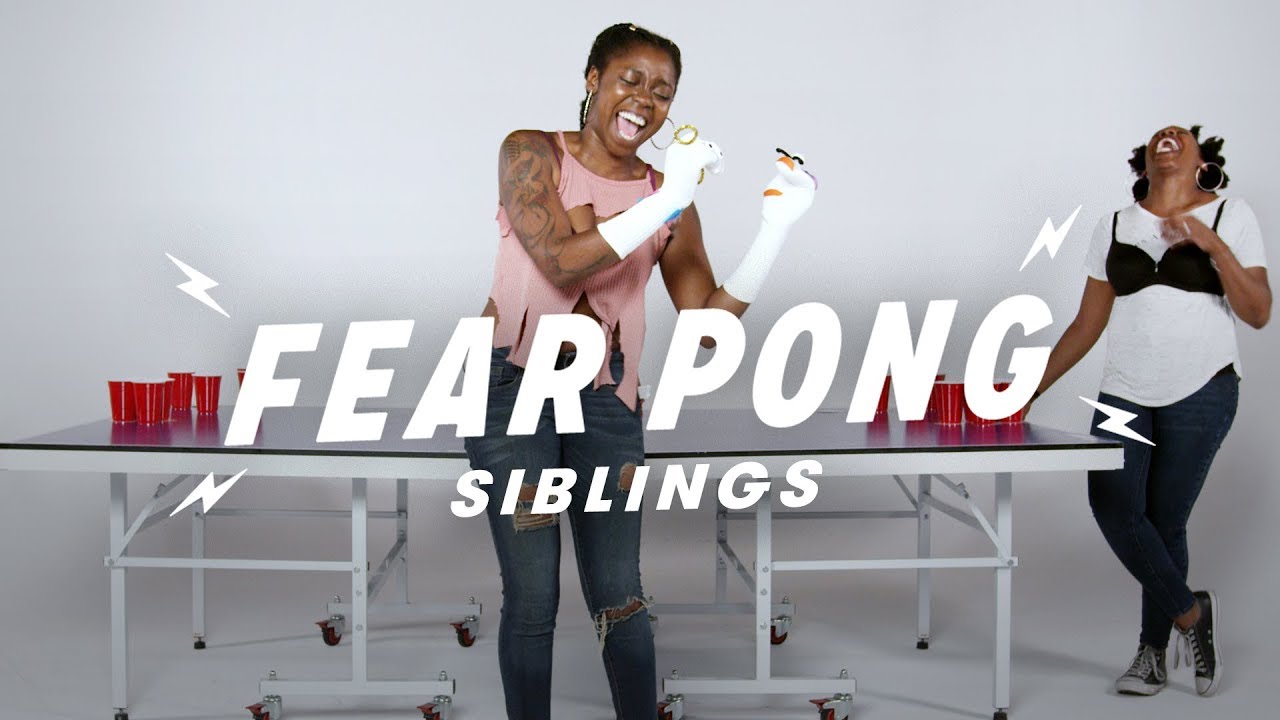 Siblings Play Fear Pong (Vanessa vs. Natalie) | Fear Pong | Cut - YouTube
