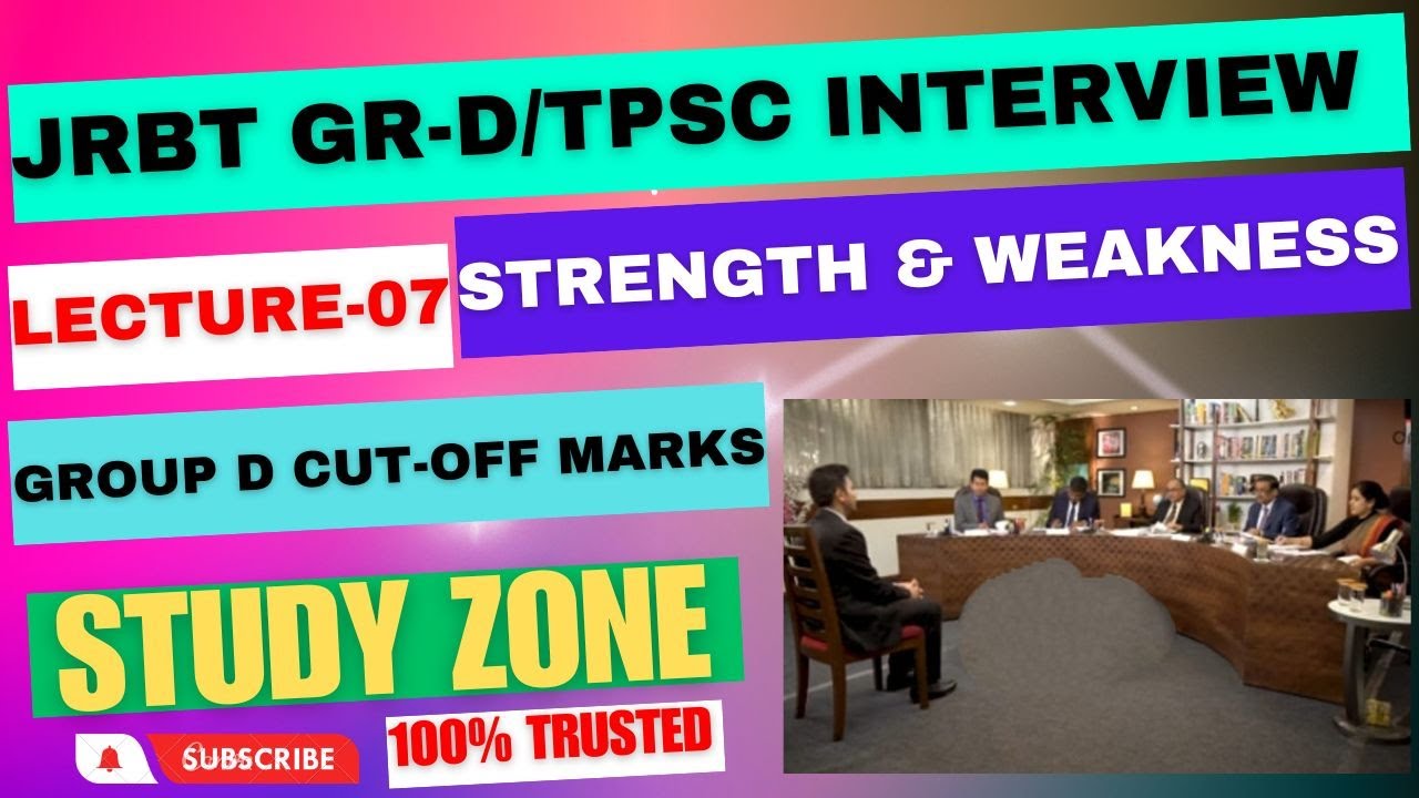 JRBT Group D Interview|| Your Strengths & Weaknesses|| GROUP D Cut Off Analysis|| Study Zone ...