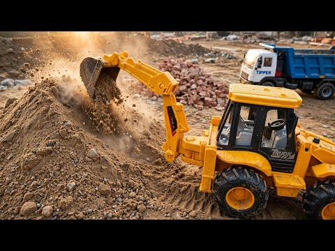Mini JCB & TATA Signa Dumper Working Hard In Sand Mine | Full Power Show || Miniature Toys Vehicles 