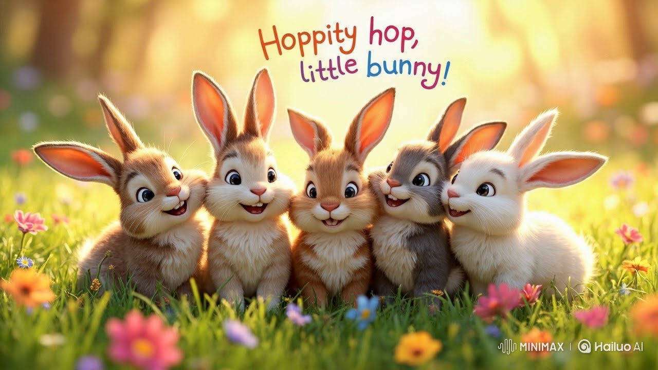 Hoppity hop, little bunny, hop, hop, hop - YouTube