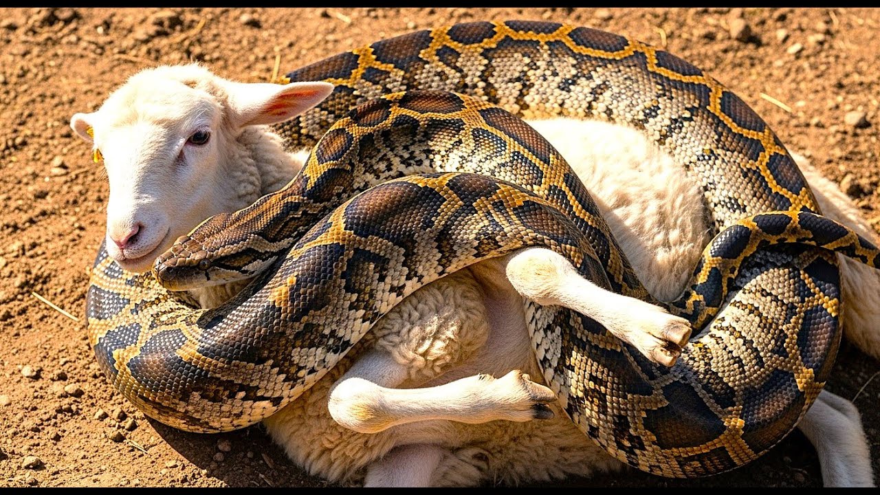EPIC RESCUE Giant Python Attack on White Sheep – Brave Rescue Team’s ...