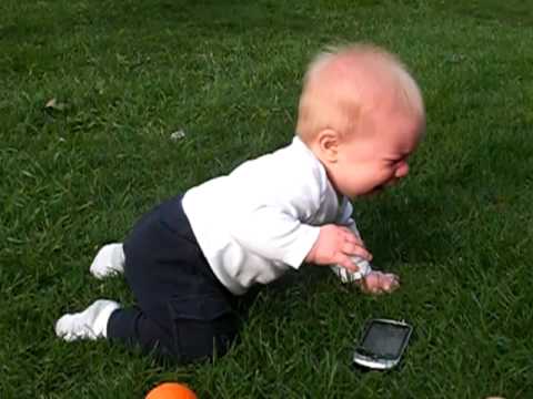 Baby hates grass - YouTube