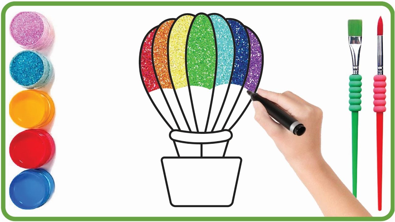Learn How to Draw and Color a Hot Air Balloon Step by Step | Easy ...