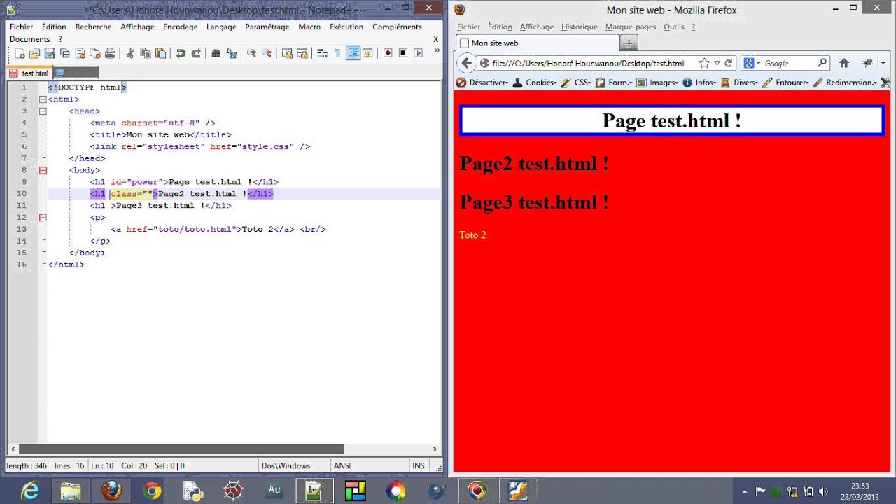 Html5 Css3 12 Les Attributs Id Et Class Youtube