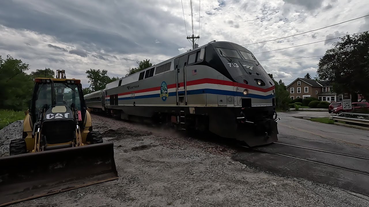 #713 Leads Amtrak Train 290 The Ethan Allen Express Through West ...