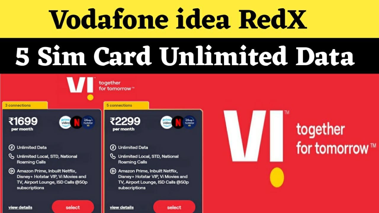 Vodafone idea Launch Family RedX Plan | Unlimited Internet on 5 Sim ...