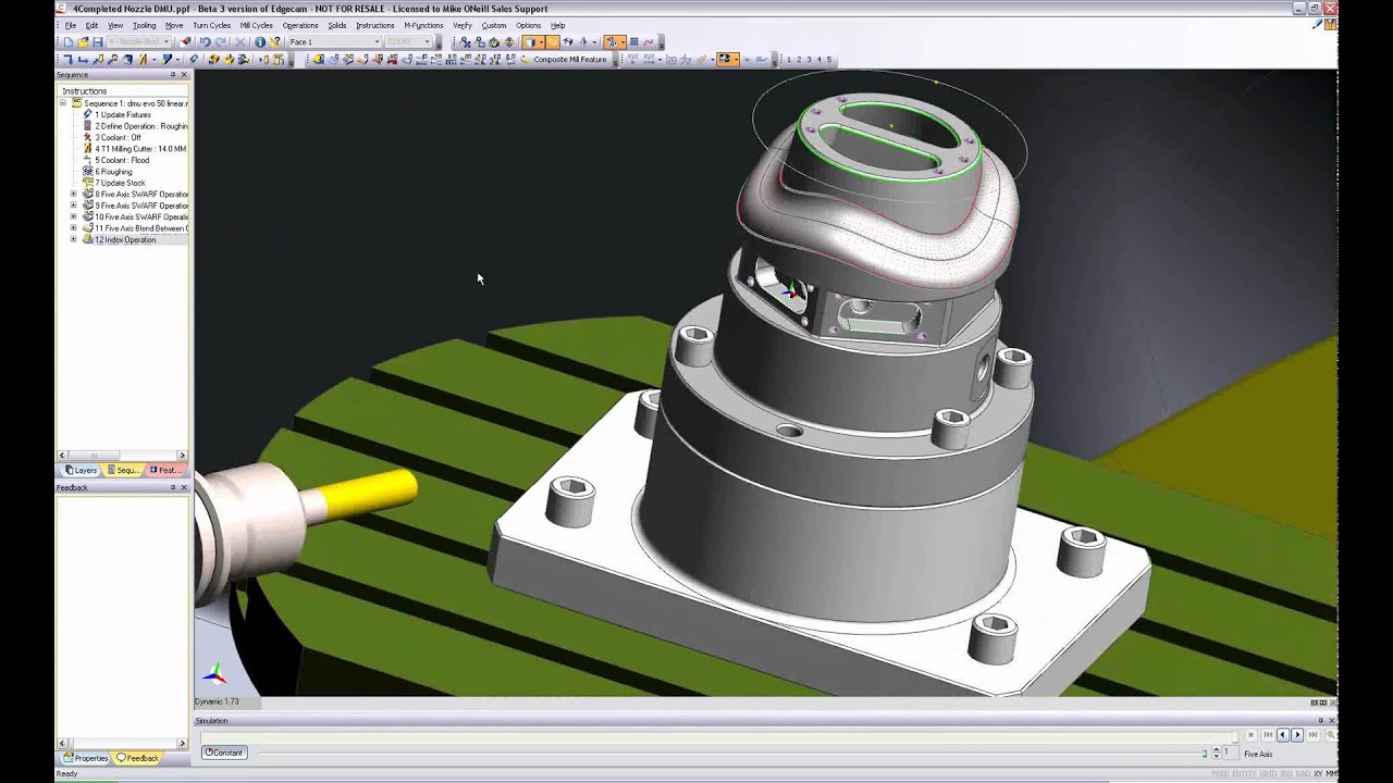 Edgecam Tutorial - Frezowanie 4/5 osiowe indeksowane i ciągłe - wersja ...