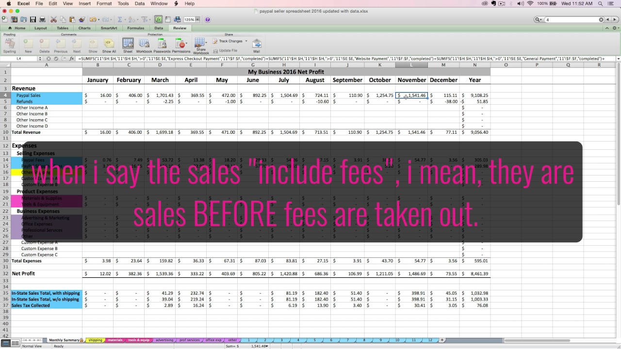 OUTDATED How to use the PayPal Seller Spreadsheet - overview and importing your PayPal CSV - YouTube