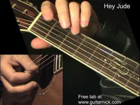 HEY JUDE: Acoustic Guitar Lesson + TAB by GuitarNick - YouTube