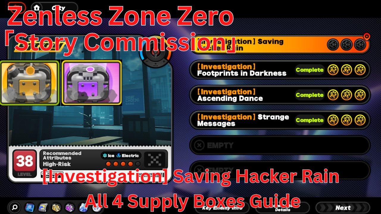 Story Commission Saving Hacker Rain All 4 Supply Boxes Guide【Zenless Zone Zero 1.0】 - YouTube