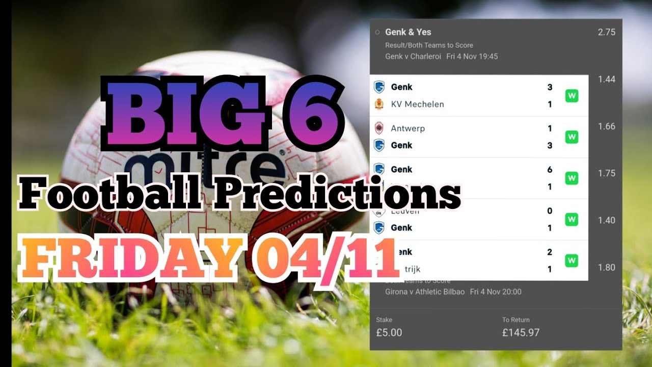 FOOTBALL PREDICTIONS TODAY - FRIDAY 04/11/2022 - FIXED BETTING ODDS ...