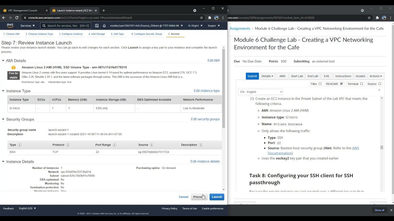 Module 6 Challenge Lab Creating a VPC Networking Environment for the Cafe - YouTube